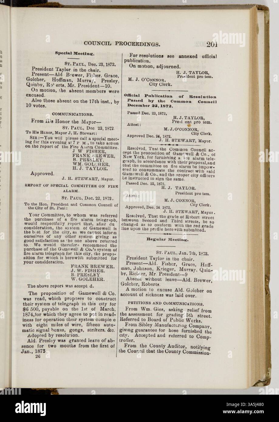 The St. Paul City Council’s official record from April 9th, 1872 to ...