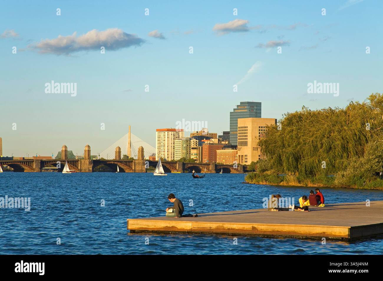 Esplanade Boat Dock, Charles River, Boston, Massachusetts, USA Stock ...
