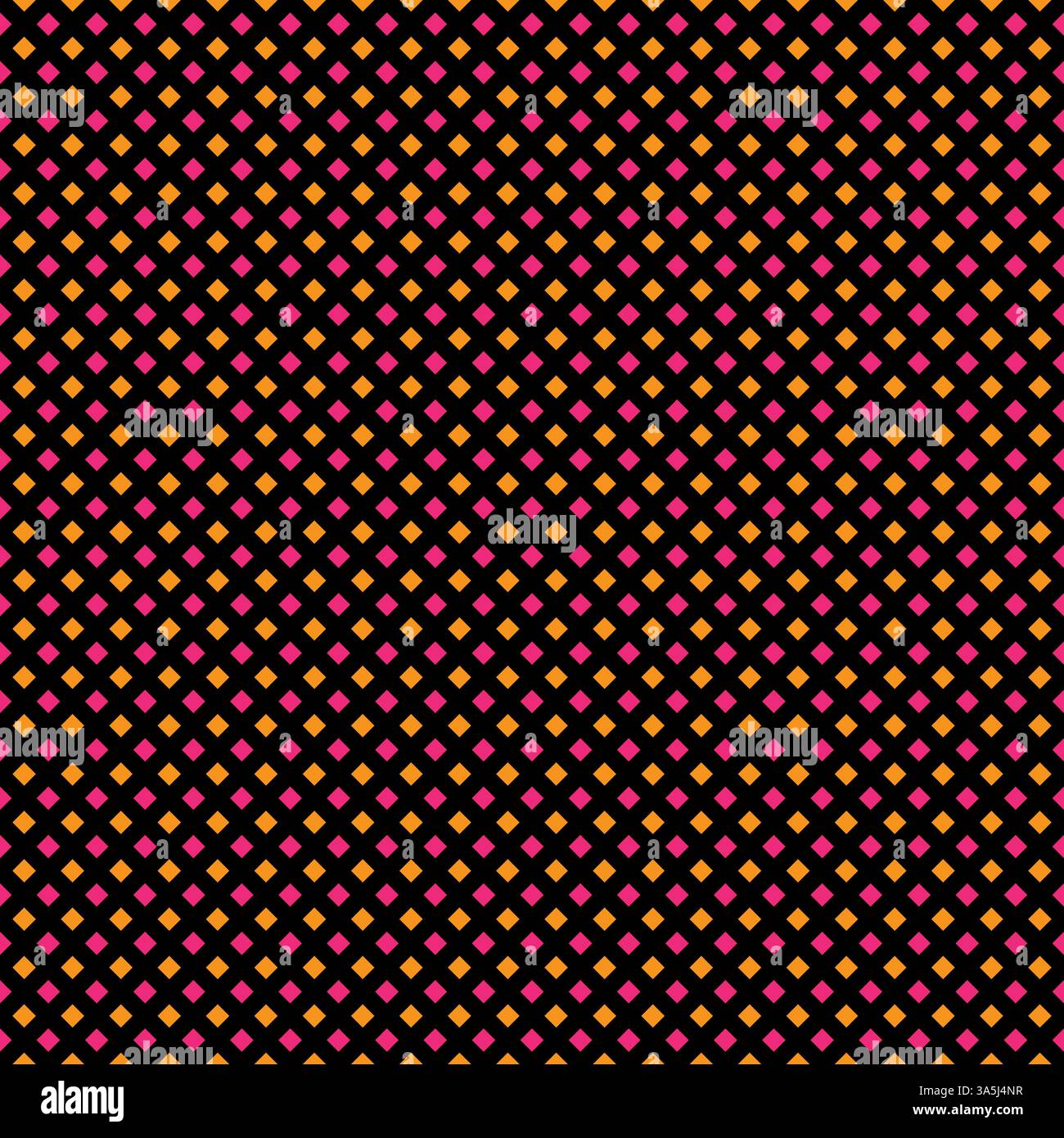 Seamless pink and orange square boxes pattern on black background for ...