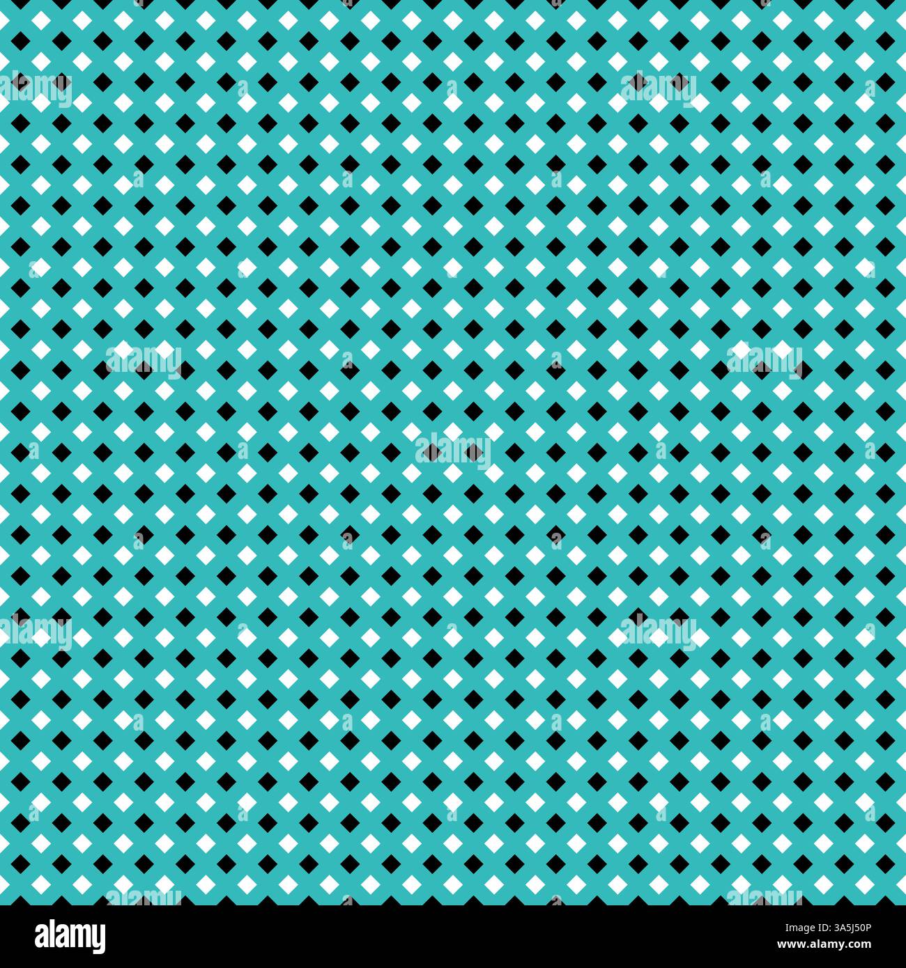 Seamless black and white square boxes pattern on aqua green background ...