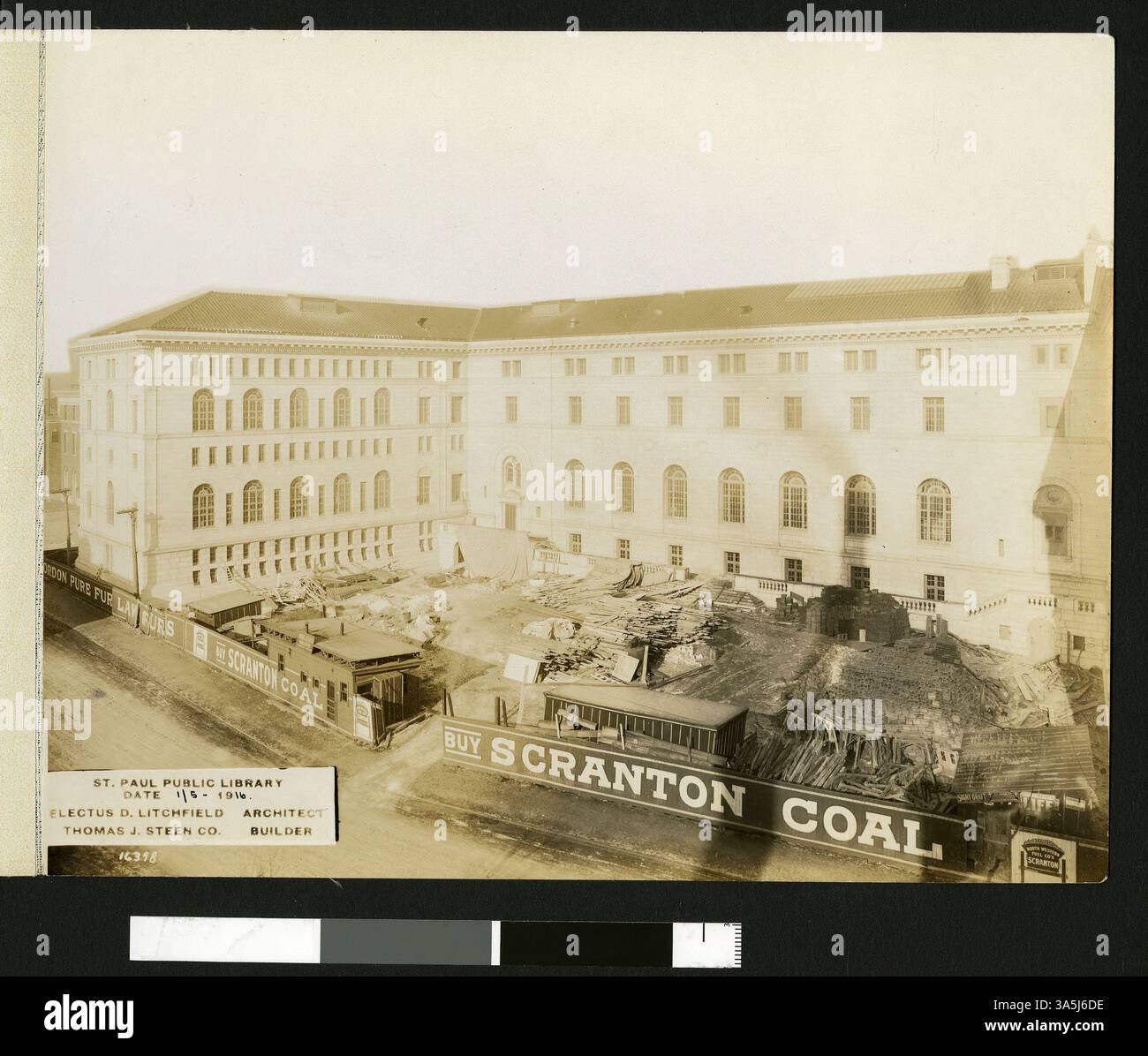 This photograph shows the construction site of the Central Library of ...