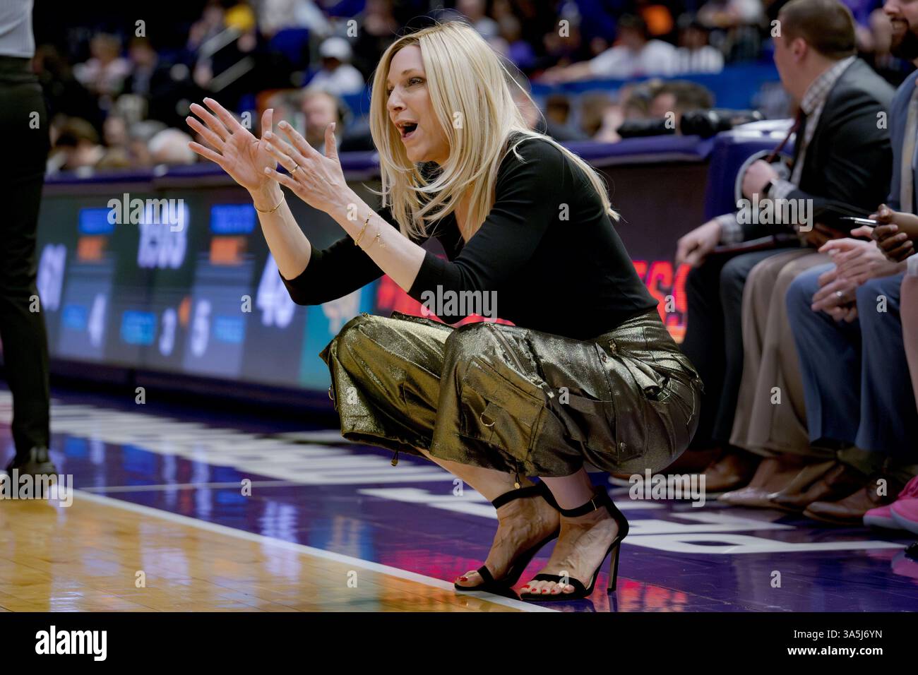 Florida State head coach Brooke Wyckoff reacts during a game against ...