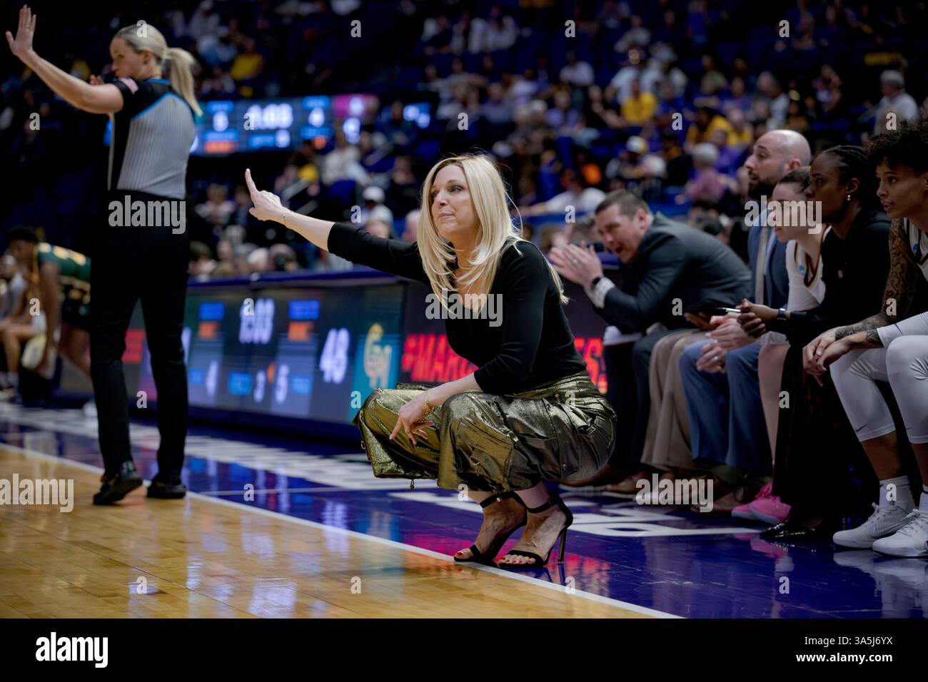 Florida State head coach Brooke Wyckoff reacts during a game against ...