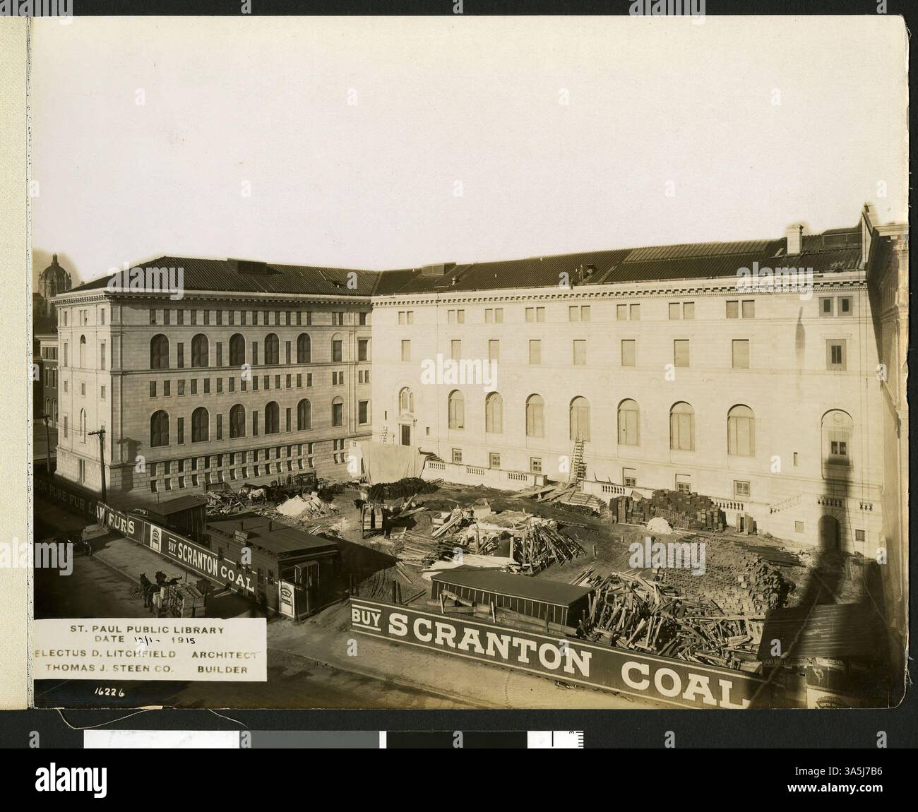 This photograph shows the construction site of the Central Library in ...