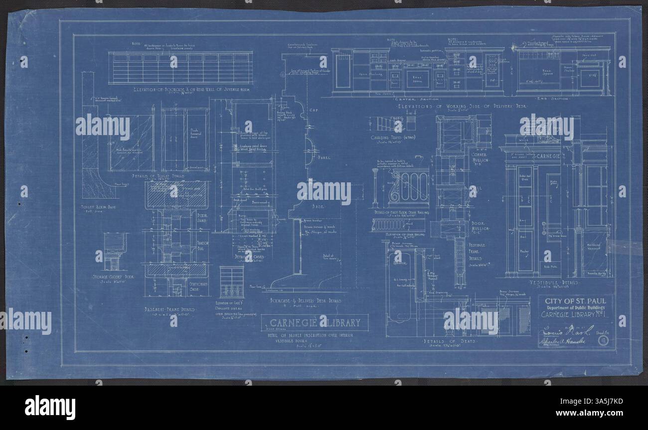 Blueprints for the 1916 construction of the Saint Anthony Park Branch ...