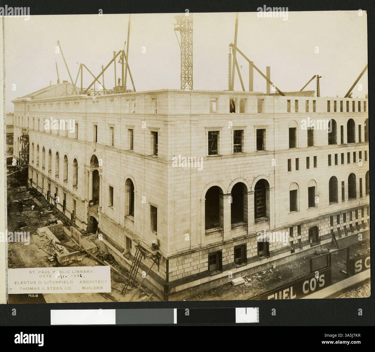 This photograph shows the construction of the fourth floor of the Saint ...