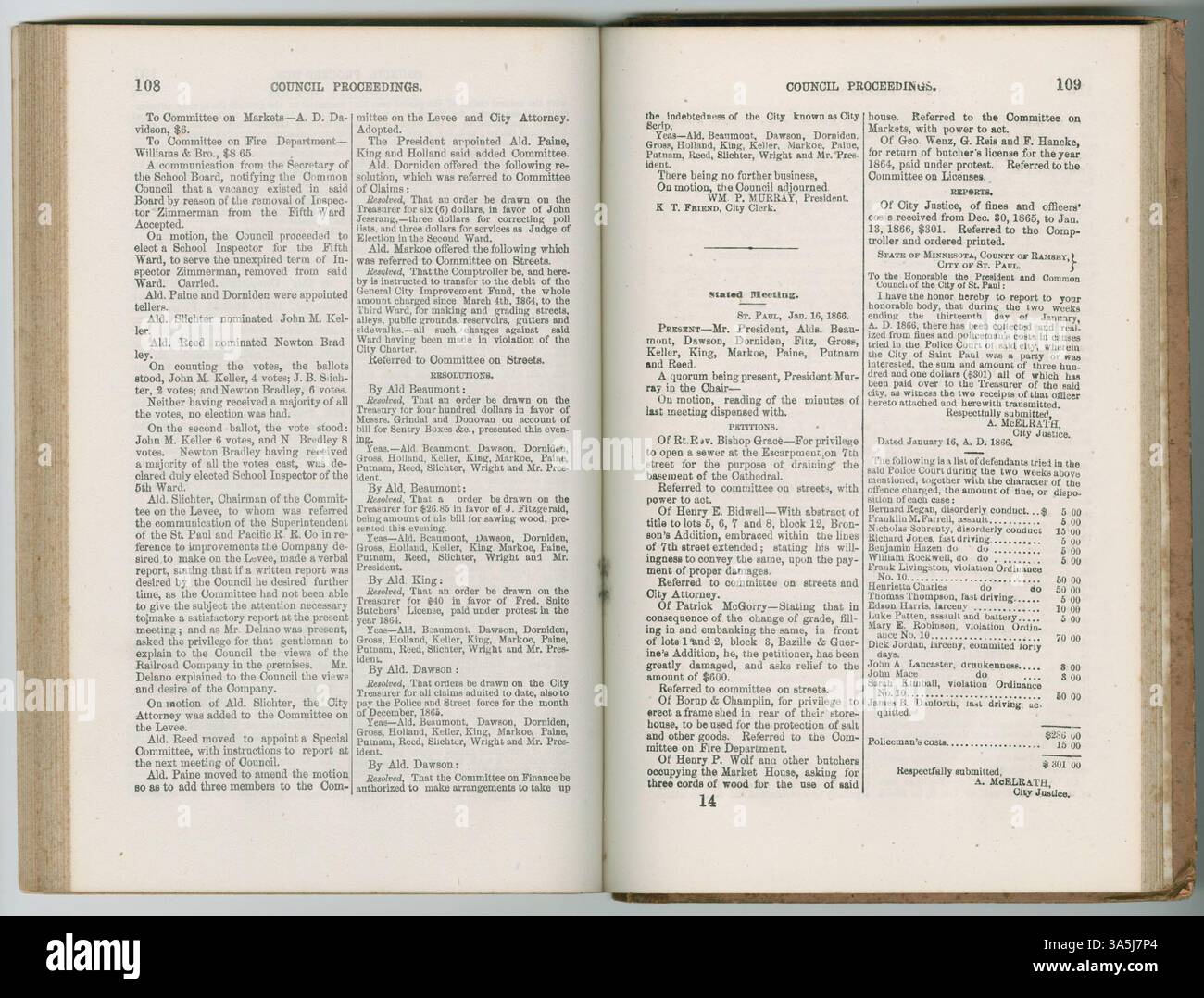 This volume of St. Paul's Common Council proceedings for 1865-66 ...