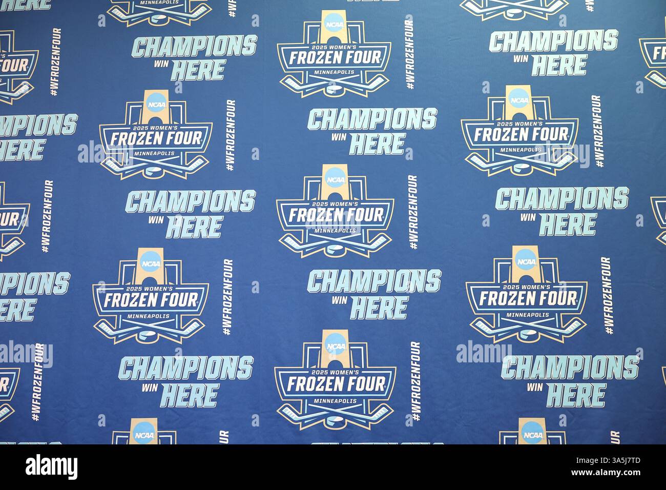 March 23rd, 2025: A general view of the Frozen Four logo before the ...