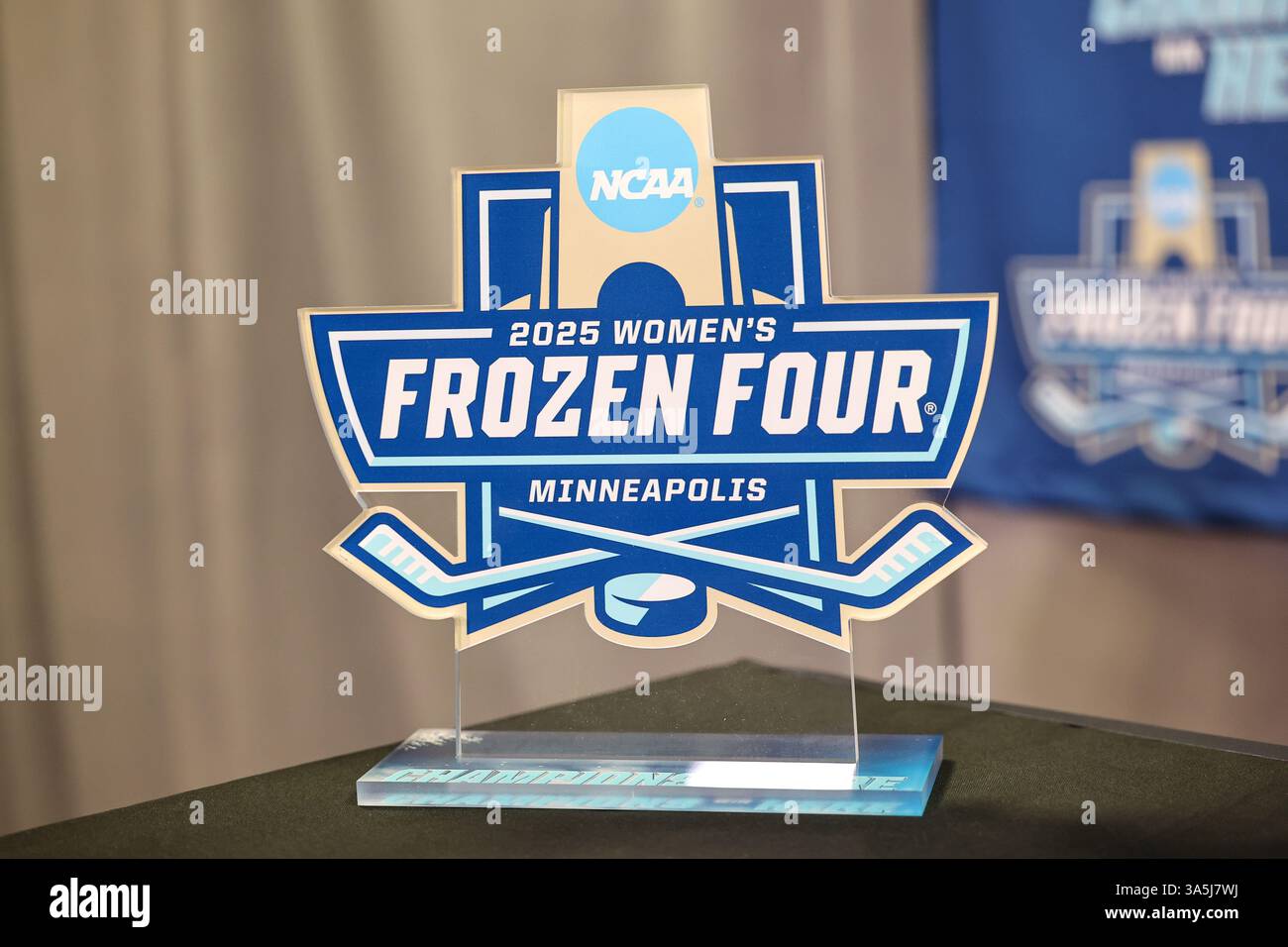 March 23rd, 2025: A general view of the Frozen Four logo before the ...