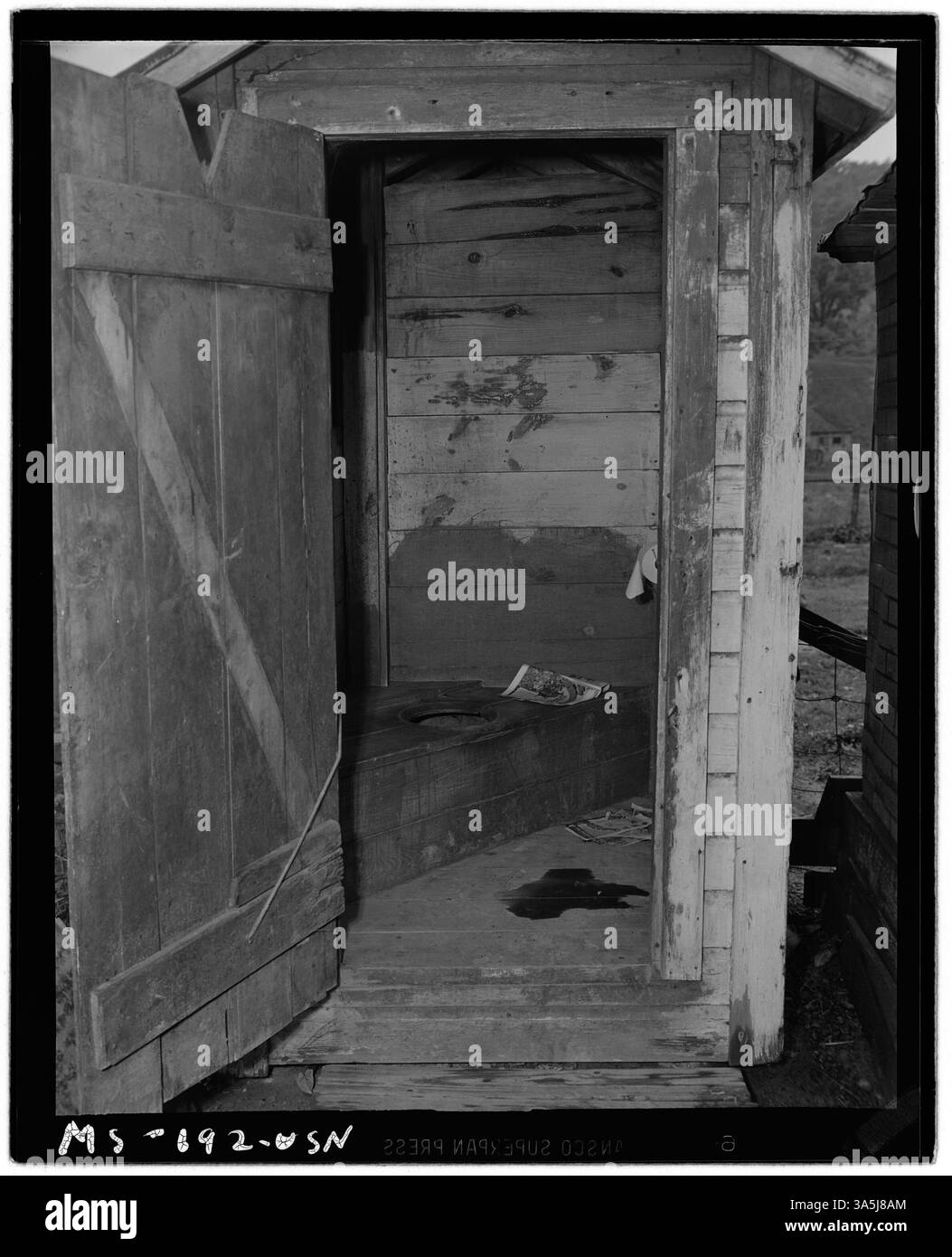 This image shows a privy from the Pittsburgh Coal Company housing ...