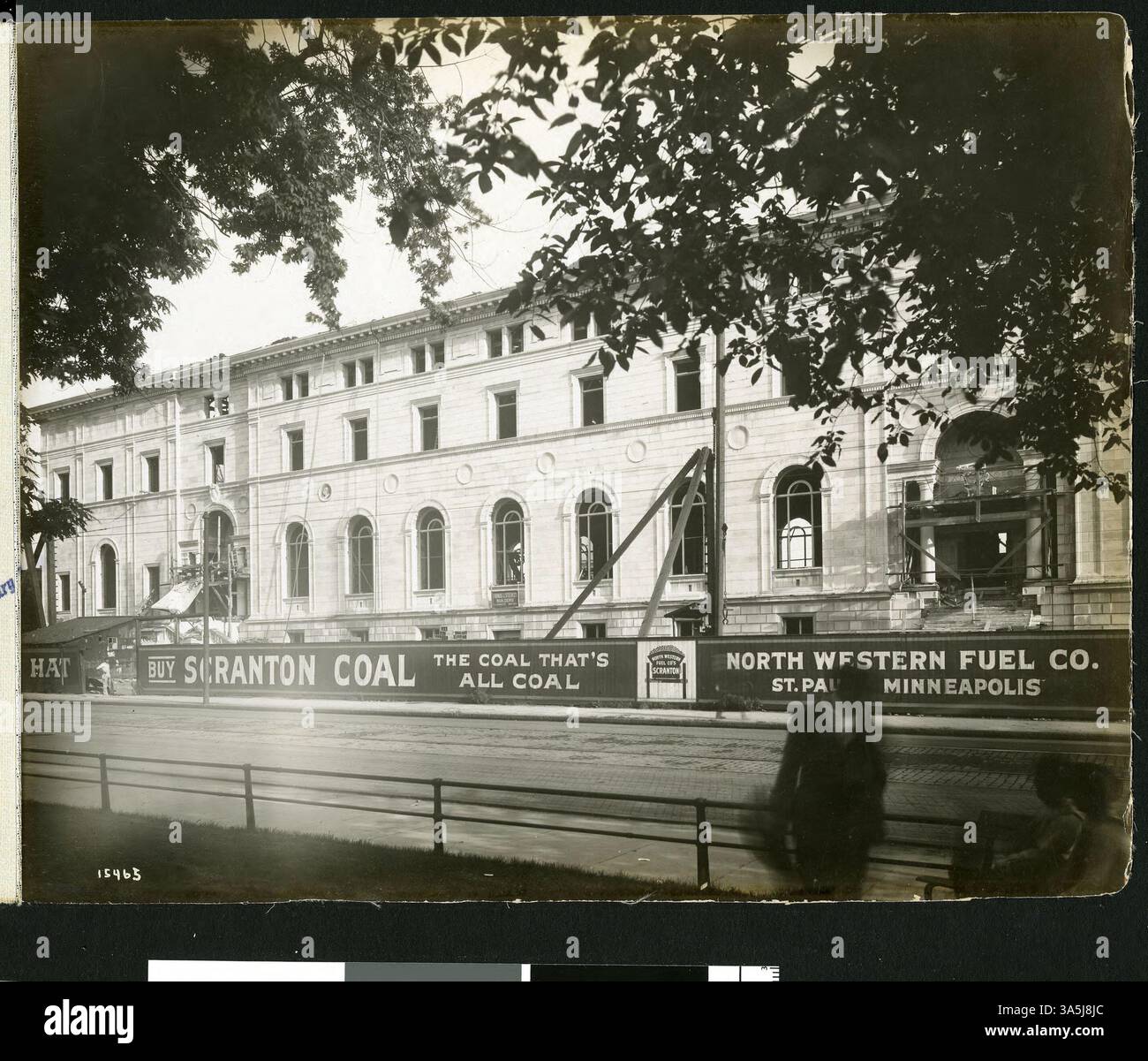 The photograph shows the facade of the Central Library in St. Paul ...