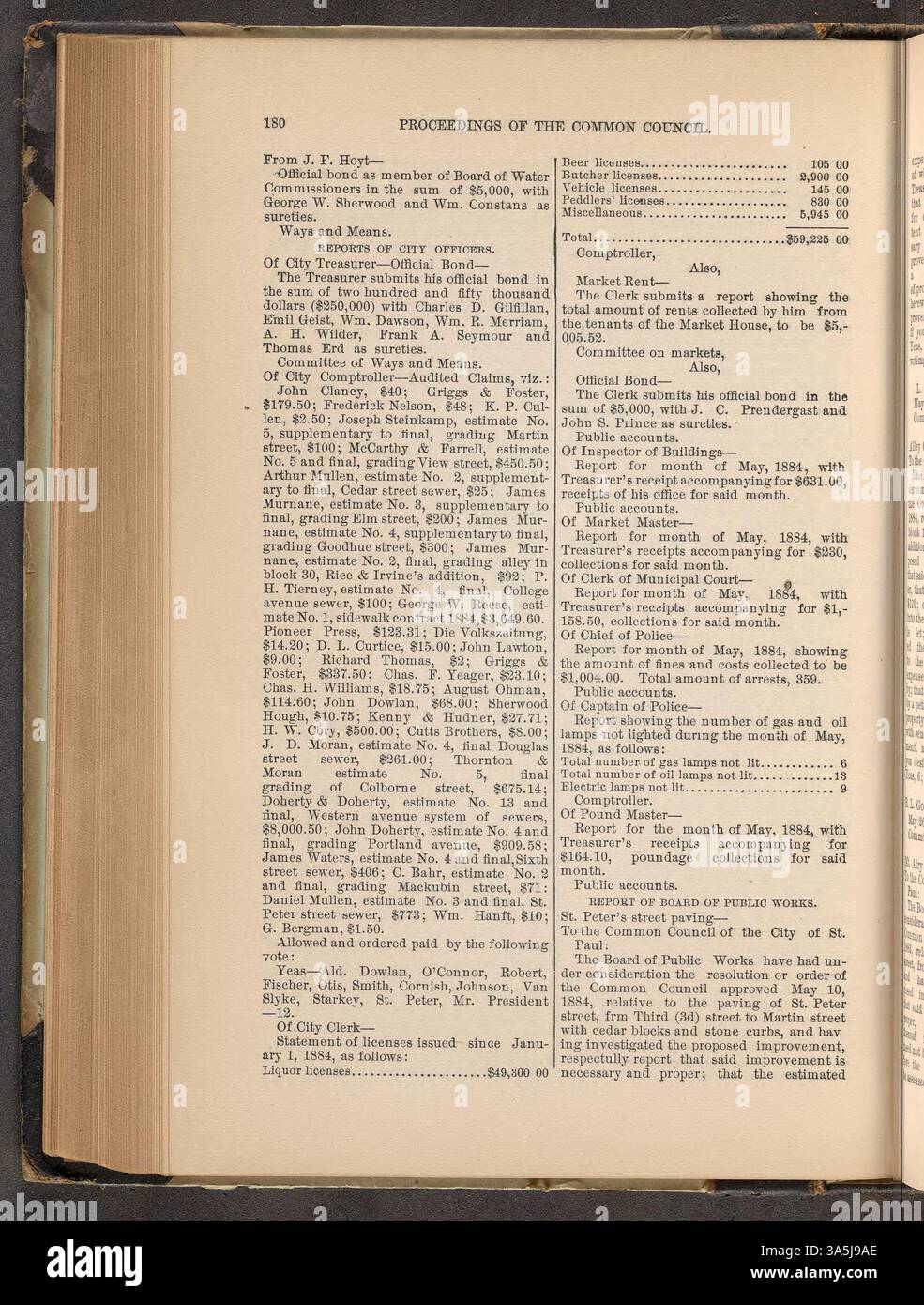 This document includes the 1884 minutes of the Saint Paul City Council ...