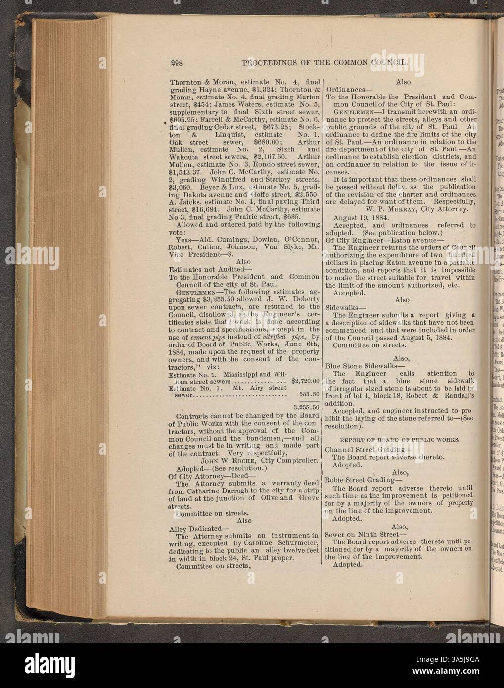 The minutes of the Common Council of Saint Paul for 1884 provide an in ...