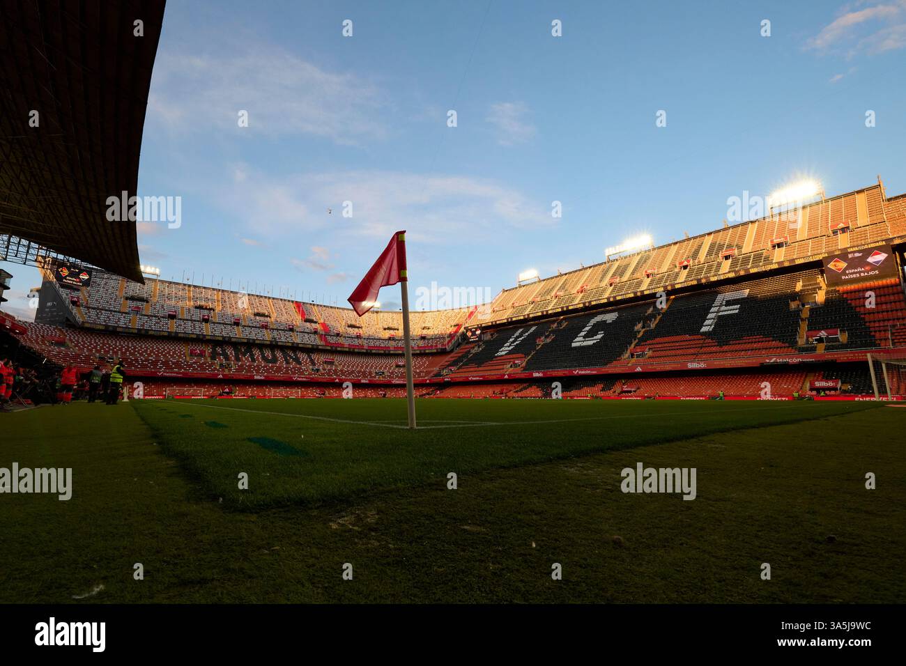 VALENCIA, SPAIN - MARCH 23: General view inside the stadium prior to ...