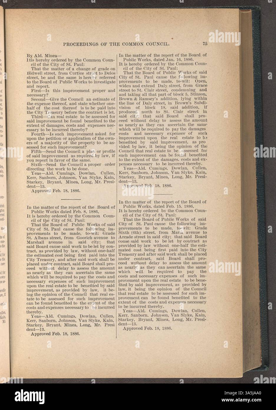 The Common Council's 1886 proceedings document the legislative actions of the City of Saint Paul ...