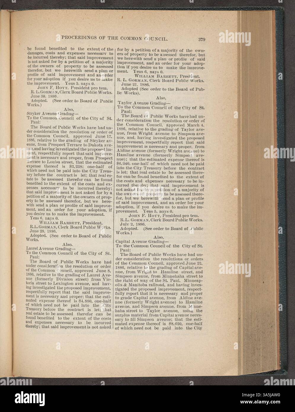 Official records of the 1886 common council of saint paul hi-res stock ...