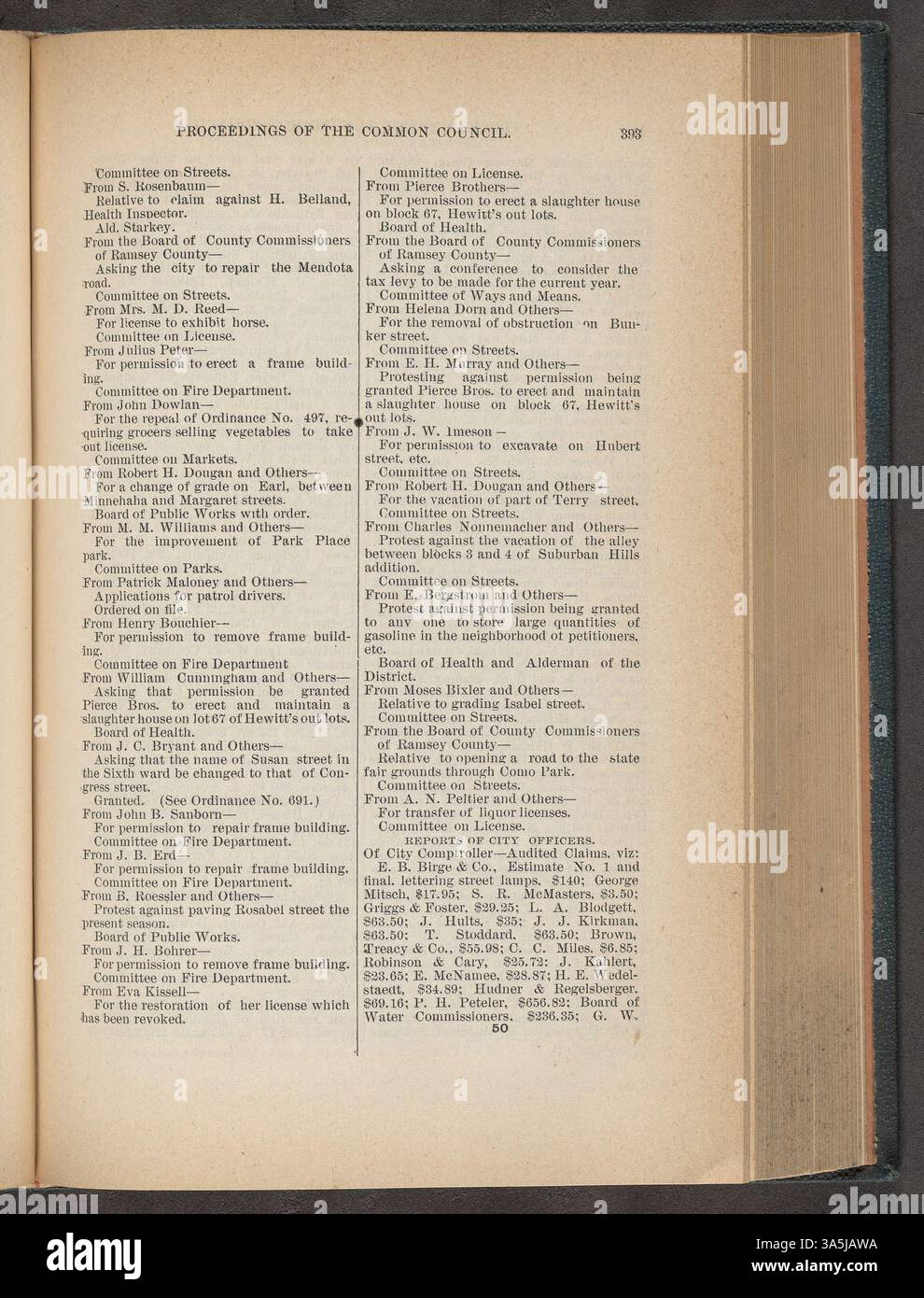The 1886 records of the Saint Paul Common Council, offering a detailed overview of local ...