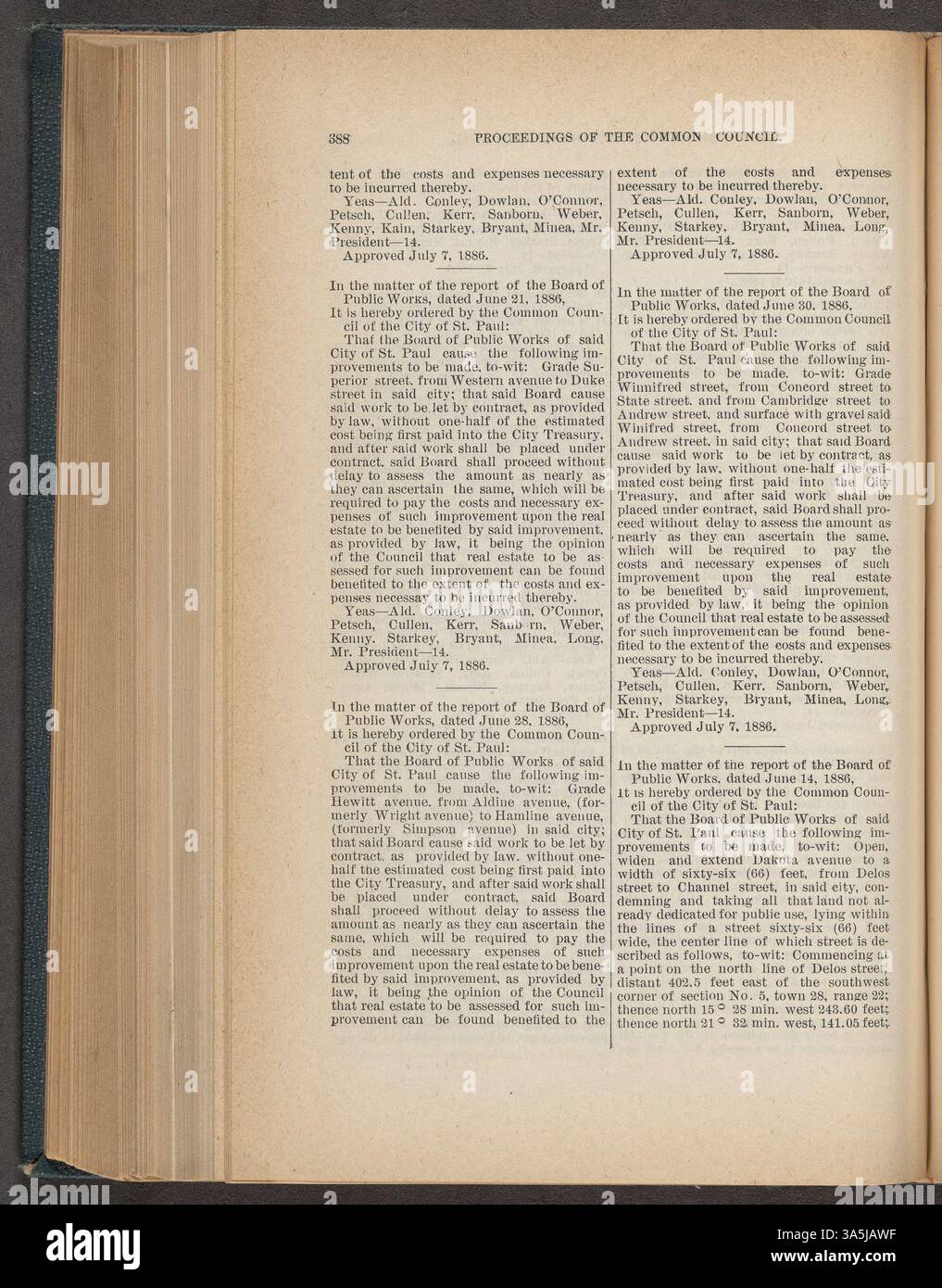 The 1886 proceedings of the Common Council of Saint Paul, documenting the legislative activities ...