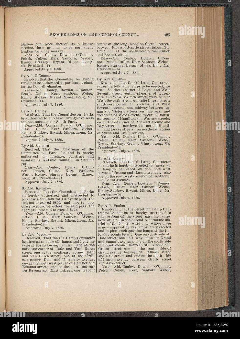 Minutes from the 1886 sessions of the Saint Paul City Council ...