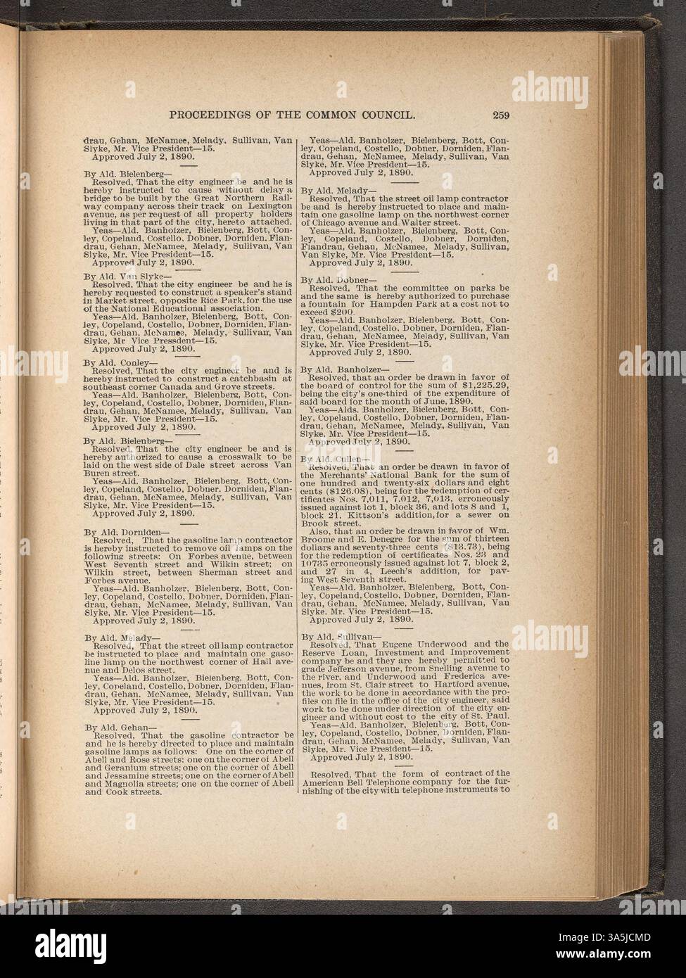 The official records of the 1890 Saint Paul City Council, documenting ...