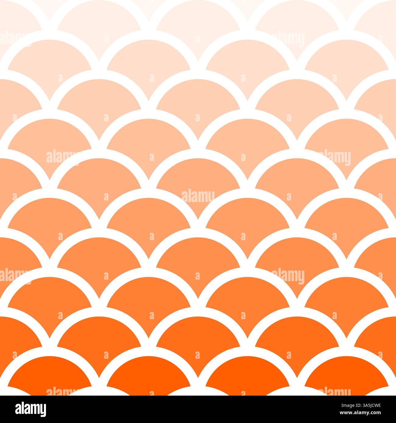 Traditional orange shaded Seigaiha Japanese seamless wave pattern ...