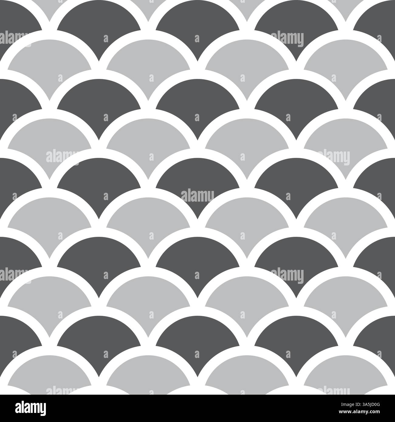 Traditional light and dark grey shaded Seigaiha Japanese seamless wave ...