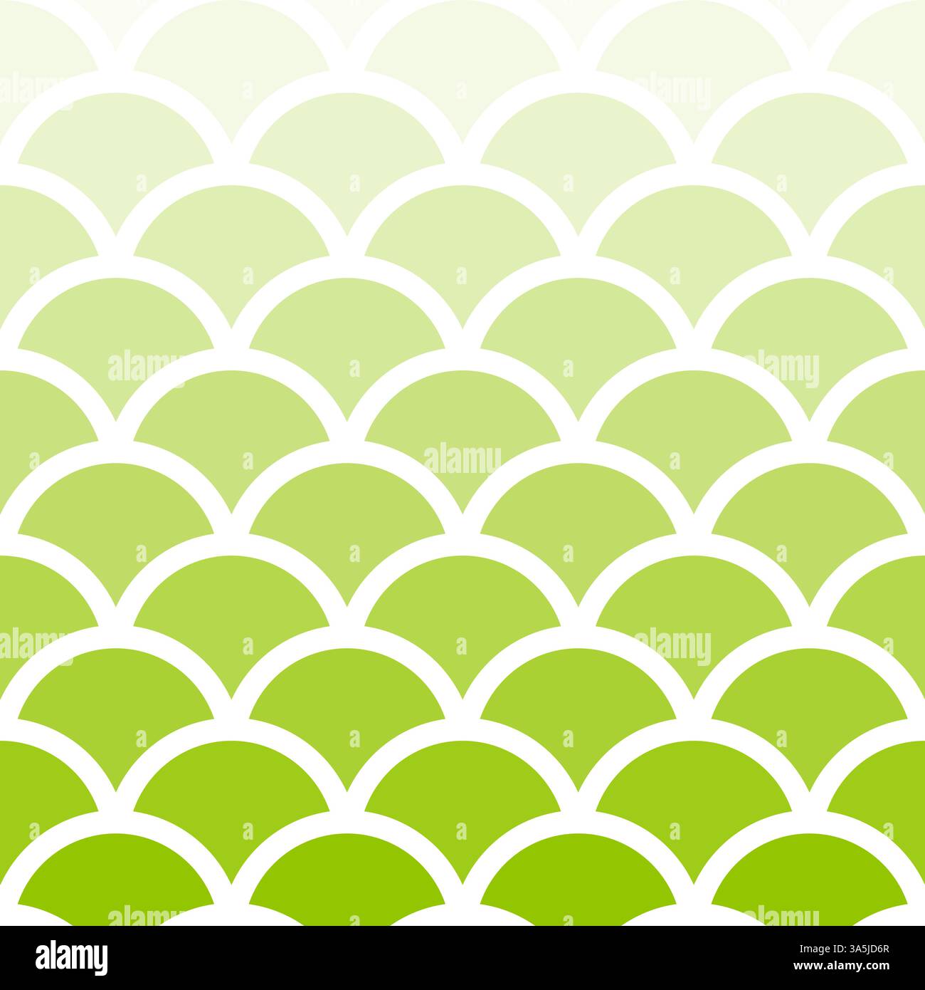 Traditional light green gradient shaded Seigaiha Japanese seamless wave ...