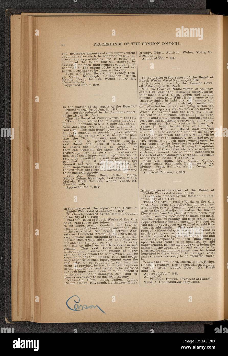 The 1889 proceedings of the Common Council of Saint Paul document legislative actions, city ...