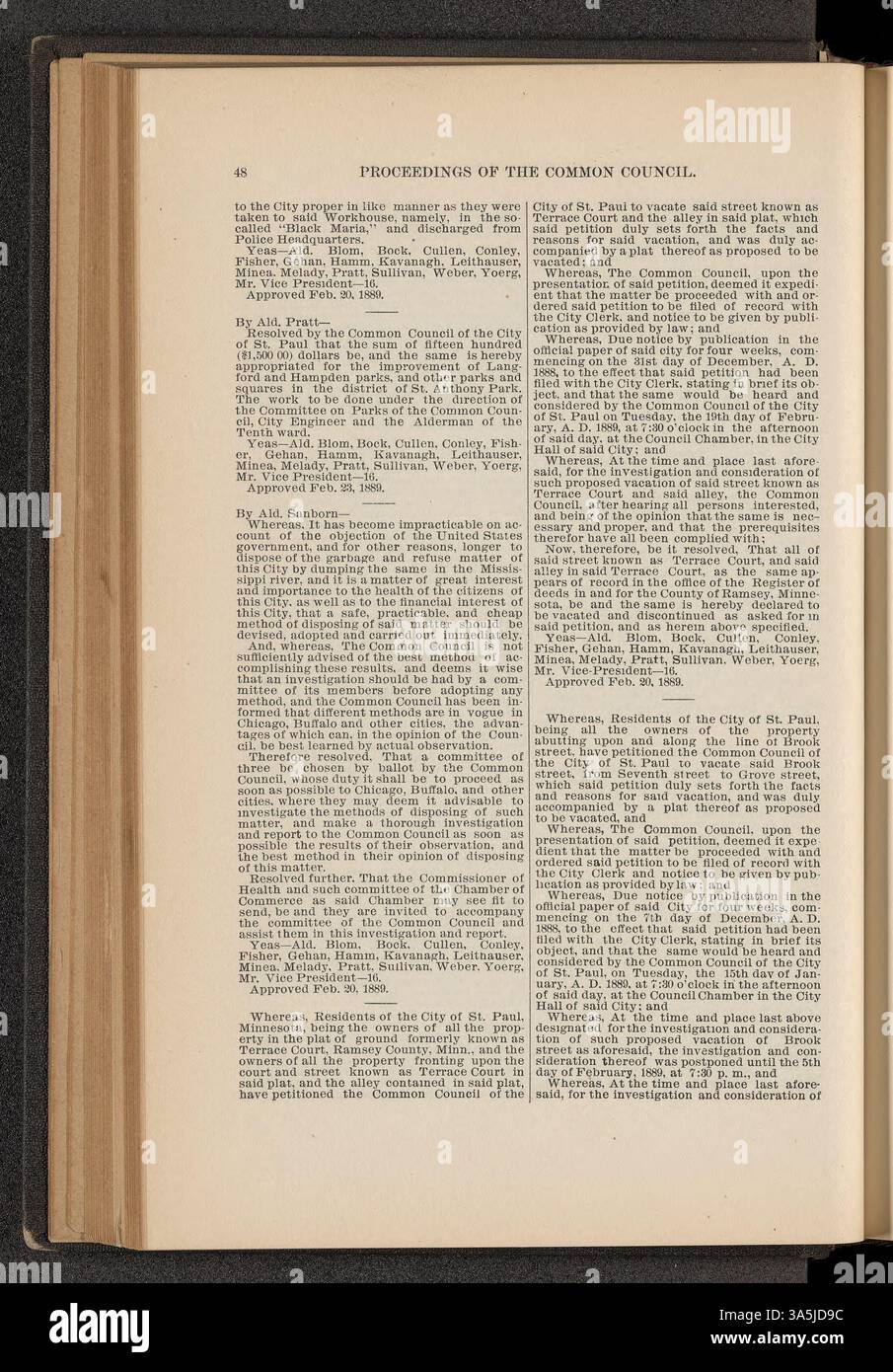 The official minutes of the Common Council of Saint Paul for 1889 serve ...