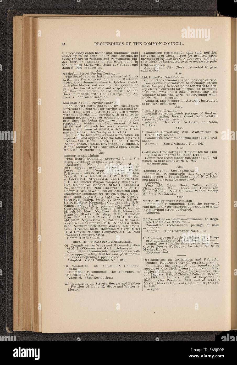 This document includes the official minutes from the Common Council of ...