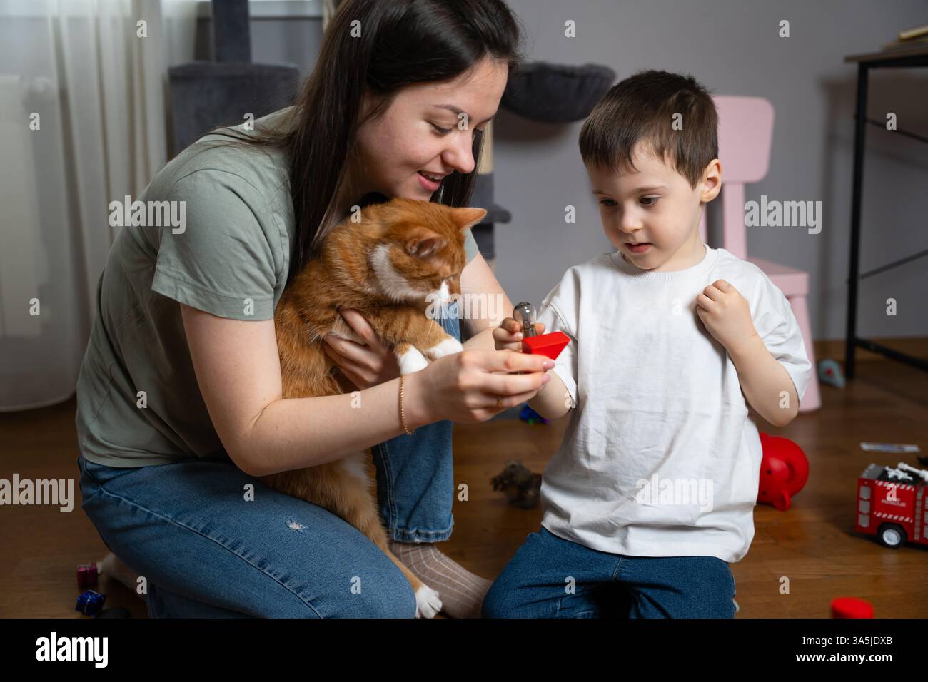 Mother and child play at home. Social bonding, learning through fun ...