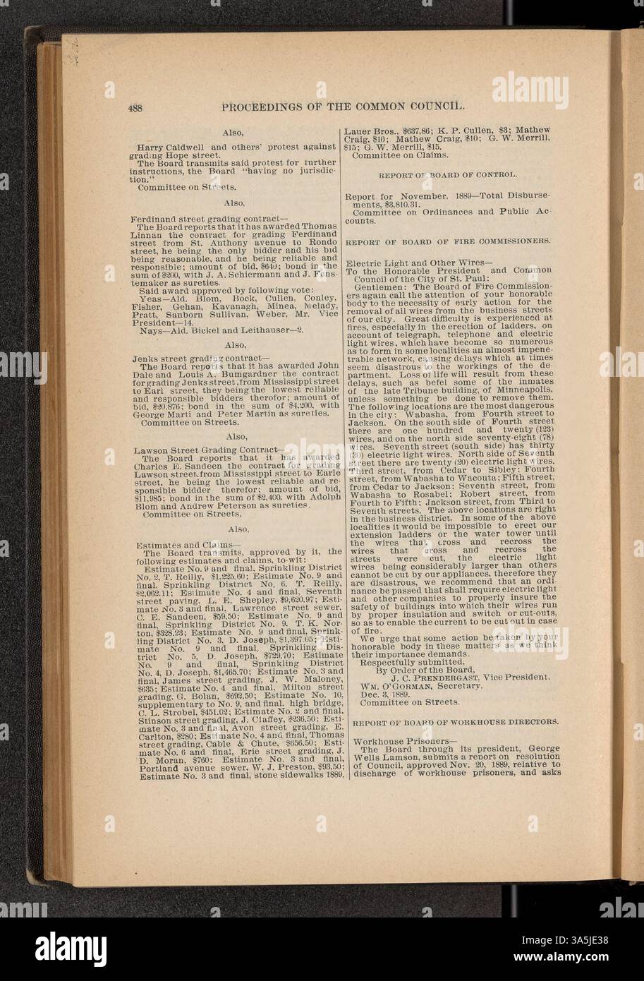 Official proceedings from the 1889 Common Council provide a detailed overview of legislative ...