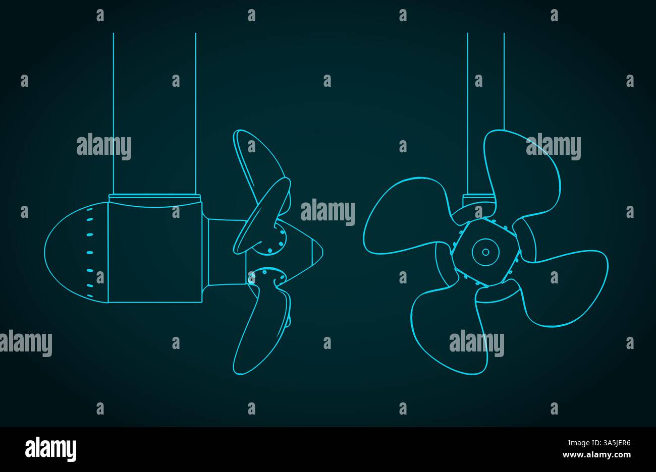 Ship propeller blueprint Stock Vector Images - Alamy