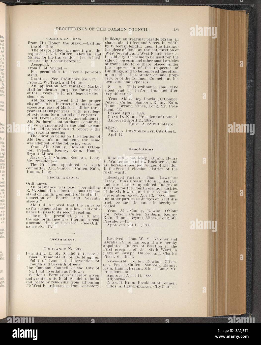 The minutes of the Saint Paul Common Council for the year 1888 contain ...