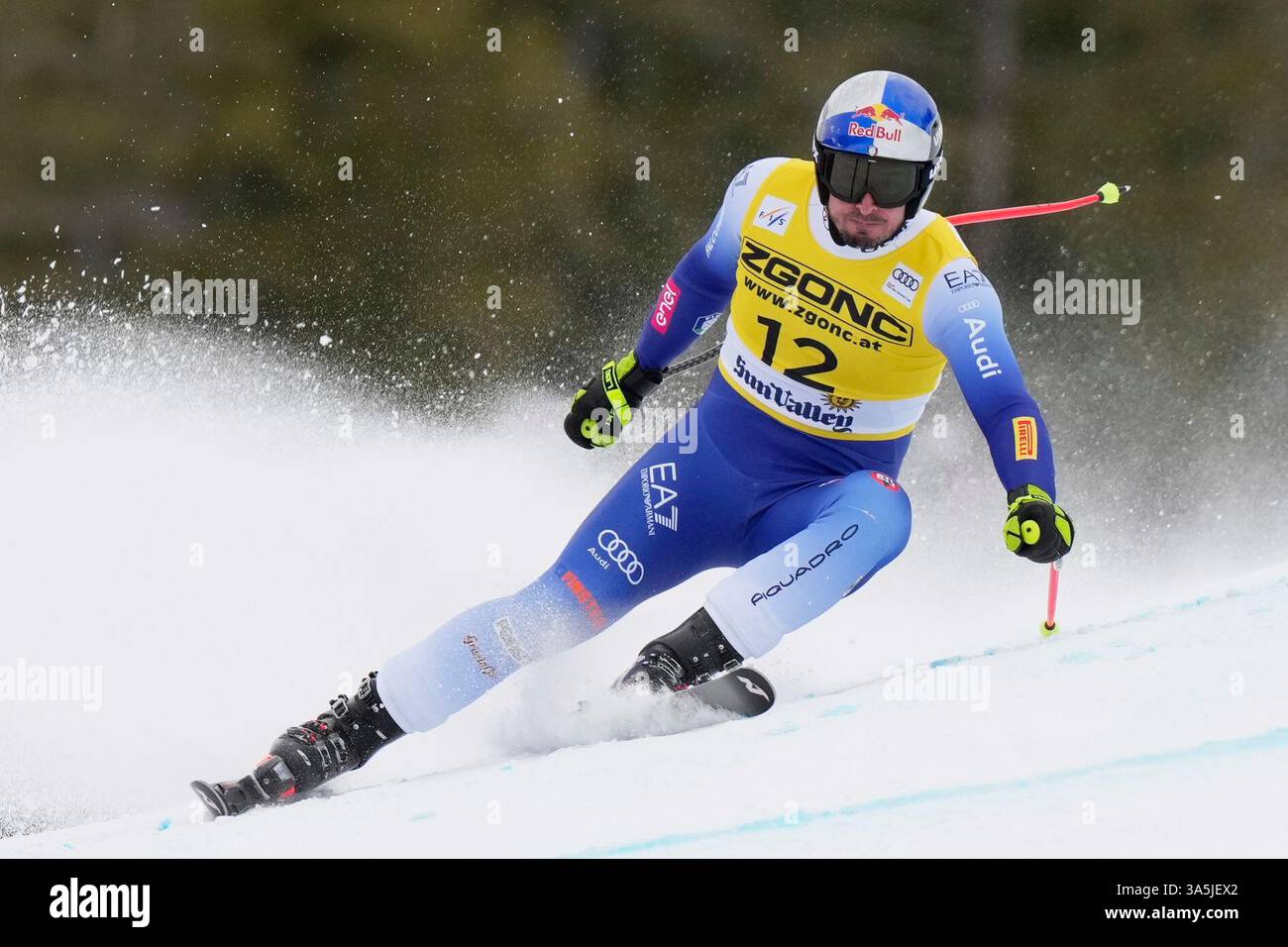 Italy's Dominik Paris skis during a men's super-G run at the World Cup ...