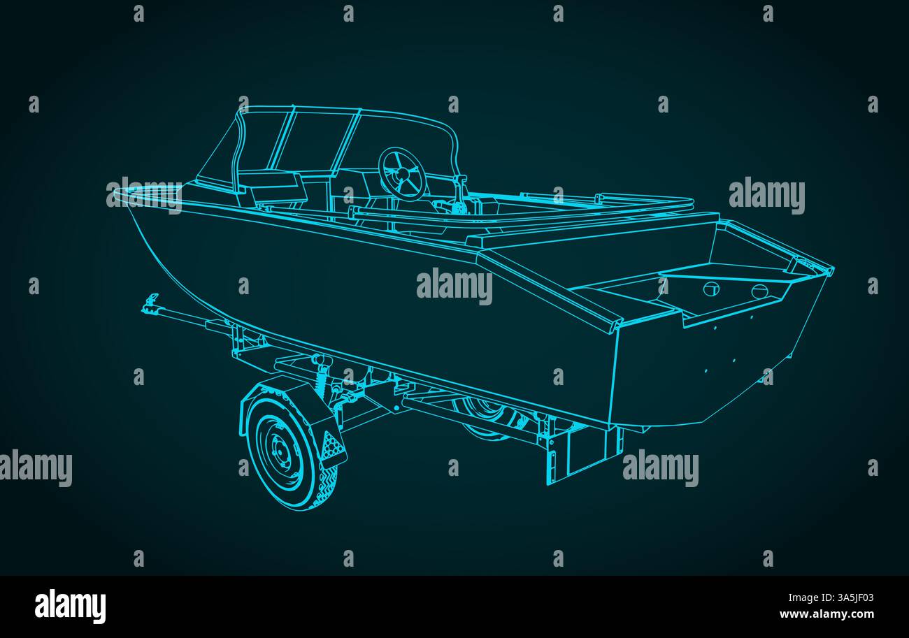 Trailer for transporting a motorboat or small yacht with a motorboat on ...