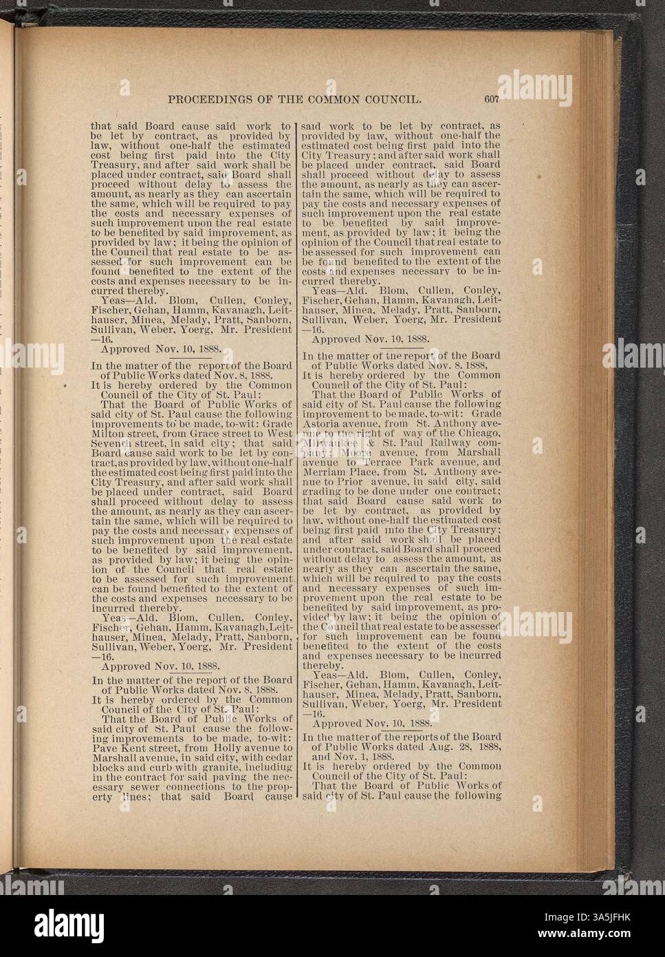 The 1888 proceedings of the Common Council of Saint Paul document the city council's legislative ...