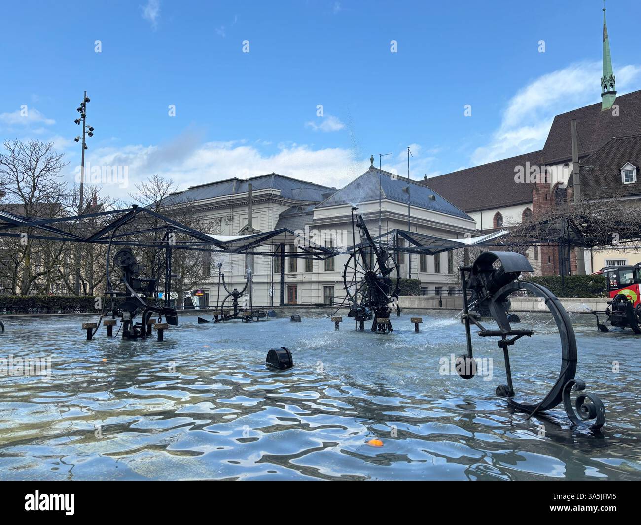 Genf, Switzerland. 13th Feb, 2025. A fountain by the Swiss painter and ...