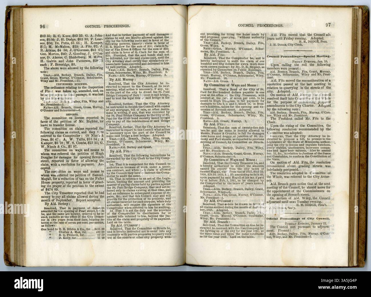 Documenting resolutions and city government correspondence hi-res stock ...