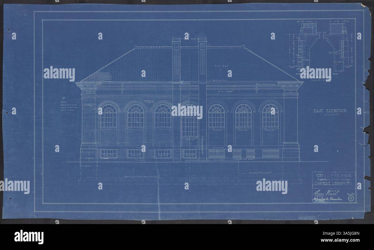 Architectural blueprint of the 1916 construction of the Saint Anthony ...