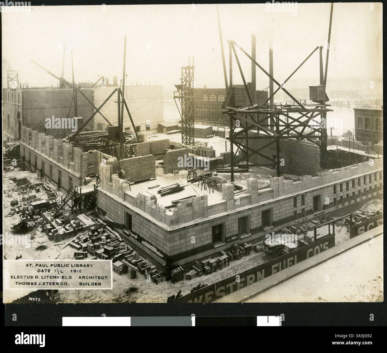 Photograph of the interior construction of the second floor at the St ...