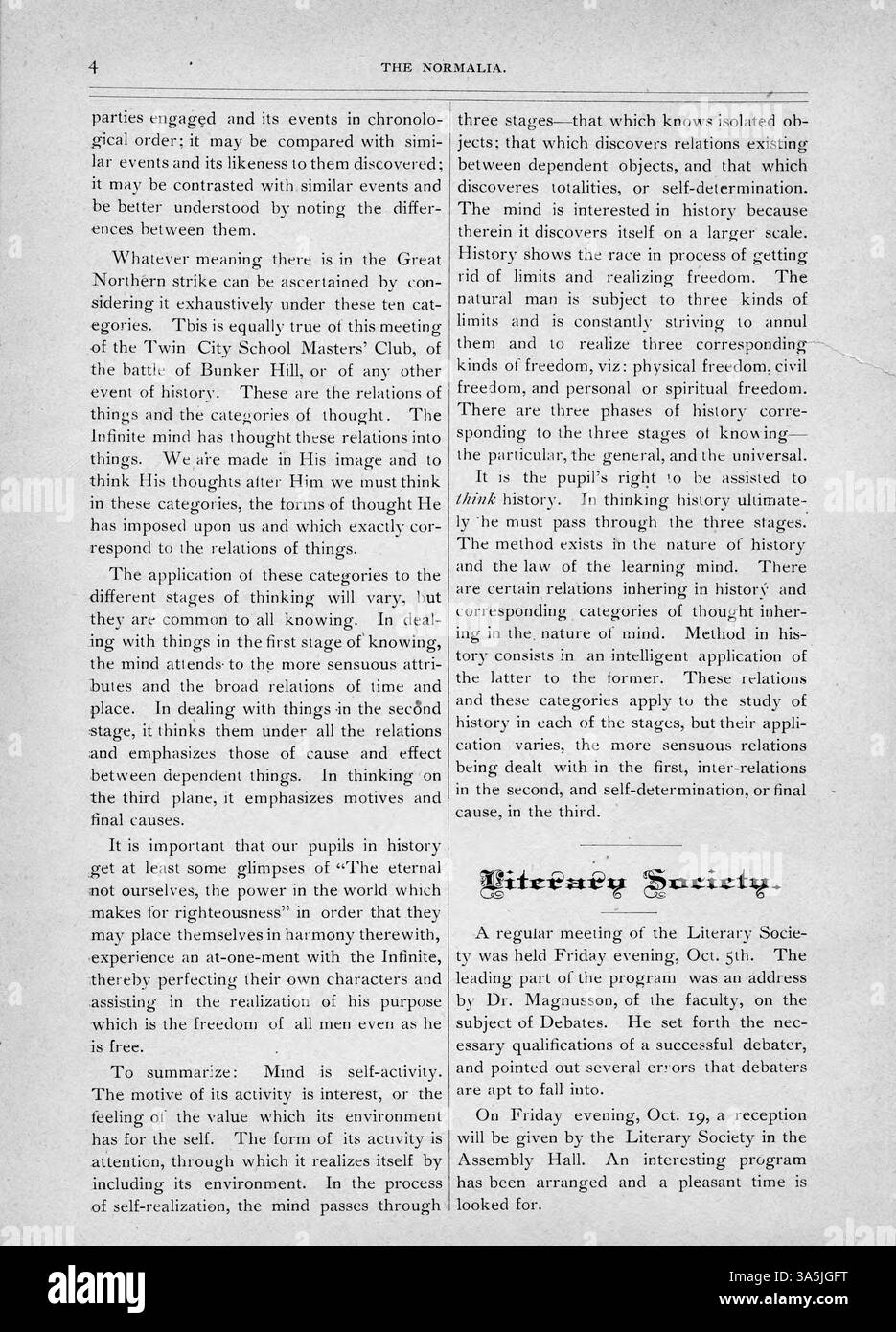 The 1894-10 edition of *The Normalia* includes contributions by St ...