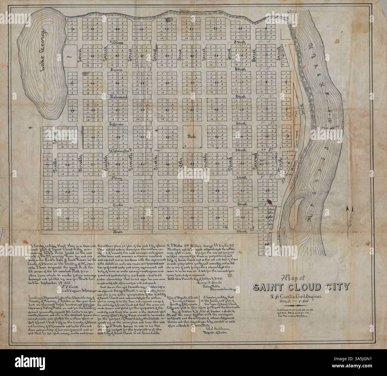 A map of the Curtis Survey area in St. Cloud, Minnesota, detailing land ...