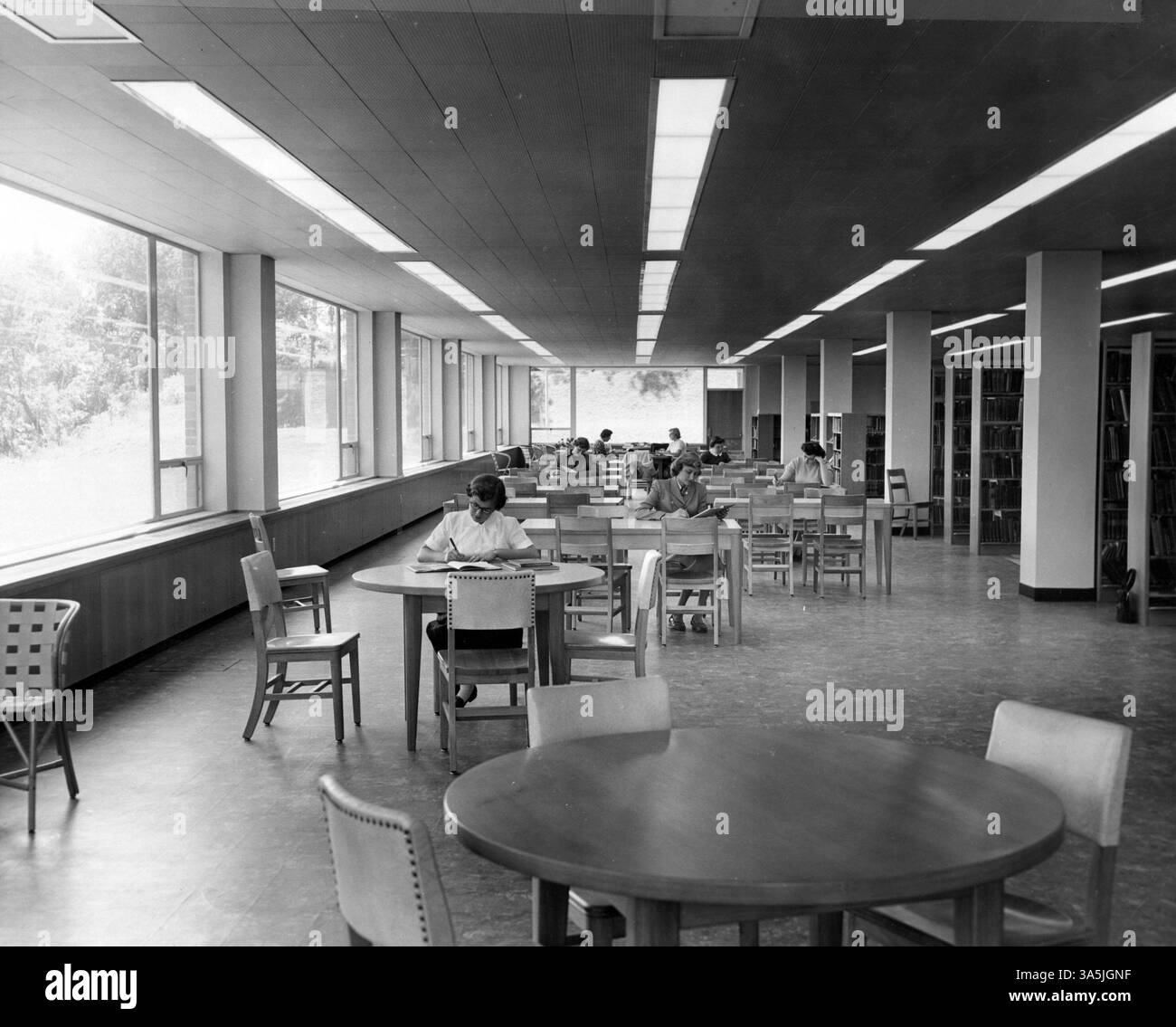 An interior view of the reading area on the lower floor of Kiehle ...