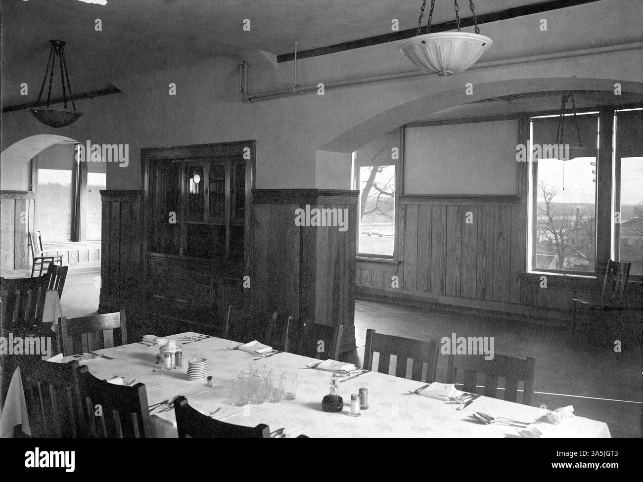An interior view of the corner of the Dining Hall at Shoemaker Hall, St ...