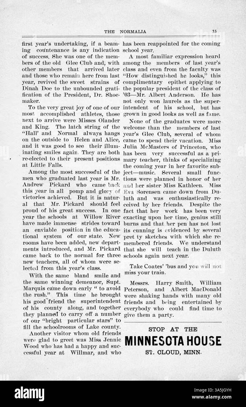 The Normalia, 1904-05 features articles written by St. Cloud State ...