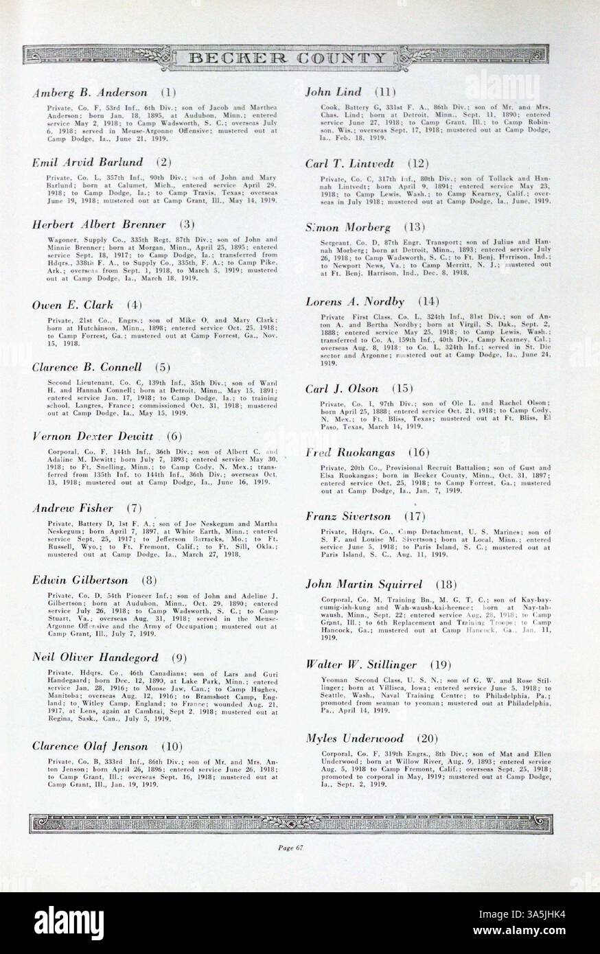 This comprehensive book covers the experiences of Becker County ...