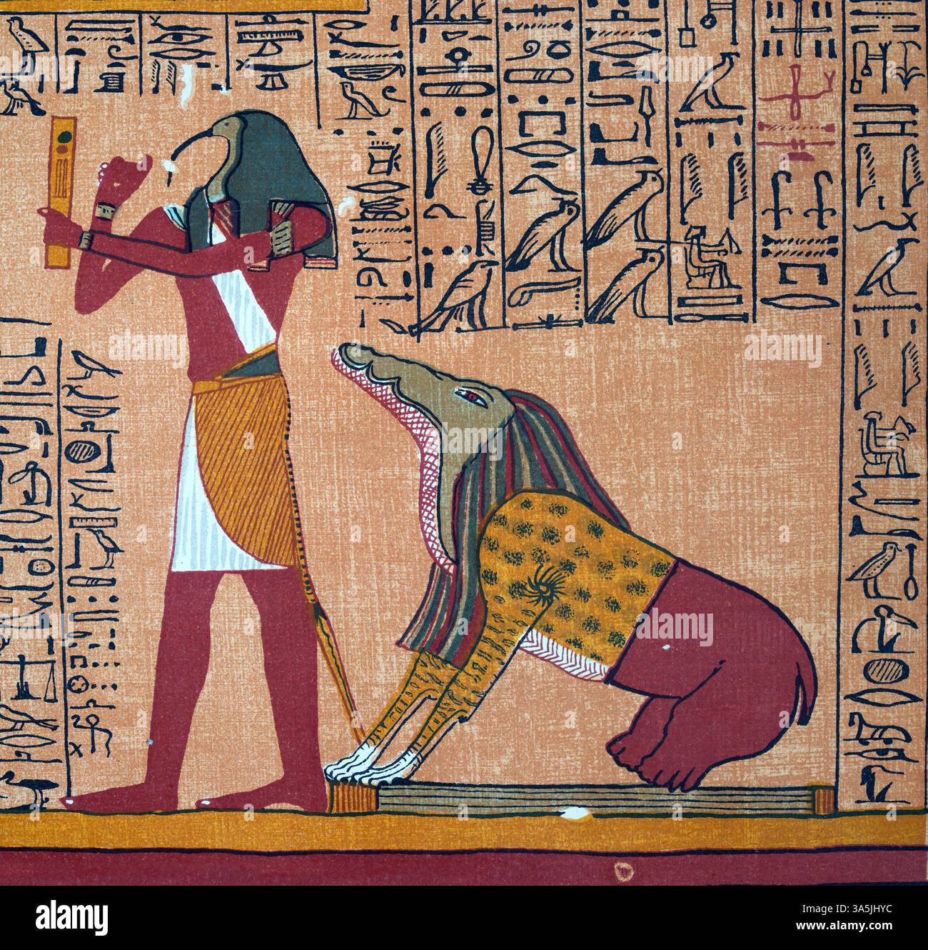 Ancient Egpytian mythology, the ibis headed God Thoth and Ammit ...