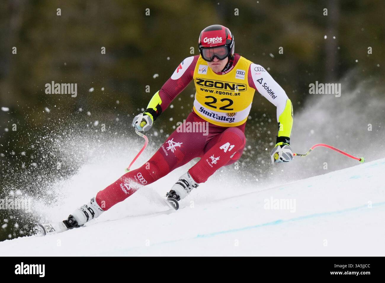 Austria's Stefan Babinsky skis during a men's super-G run at the World ...