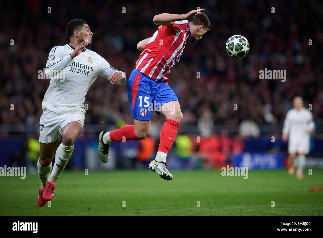 Madrid, Spain. 12th Mar, 2025. Atletico de Madrid's Clement Lenglet (r ...